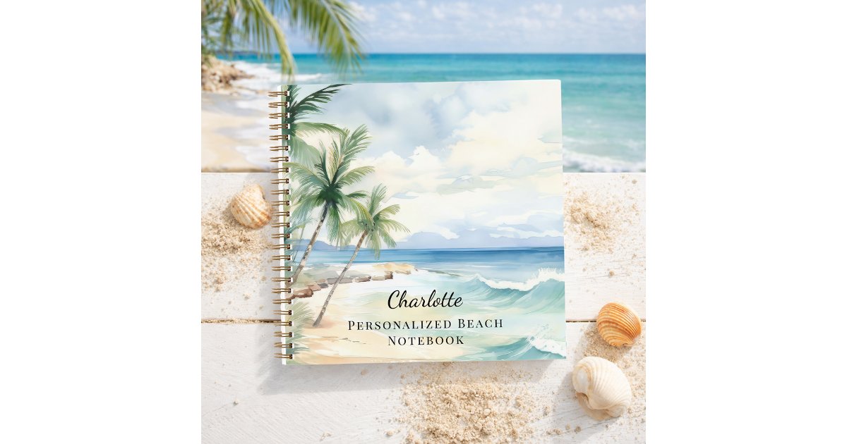 Beach tropical summer notebook | Zazzle