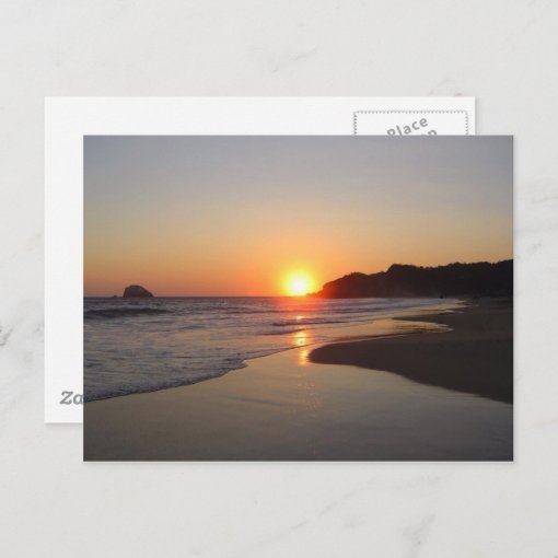 Beach Tropical Sunset Postcard | Zazzle