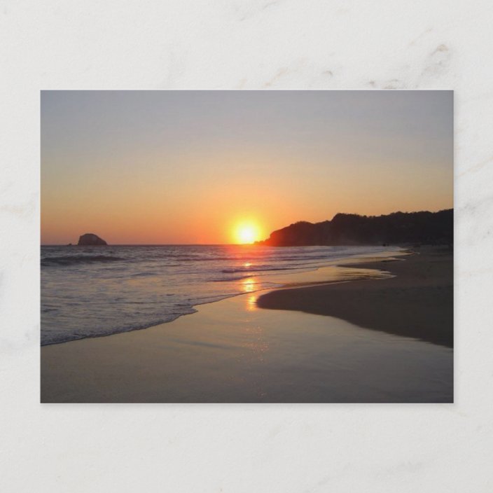 Beach Tropical Sunset Postcard | Zazzle.com