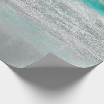 Beach Turquoise Ocean Waves Tropical Coastal Art Wrapping Paper | Zazzle