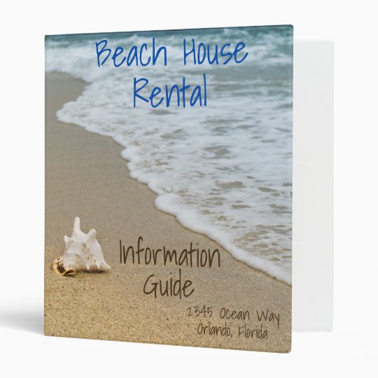 Beach Vacation House Rental Guide Instructions 3 Ring Binder | Zazzle.com