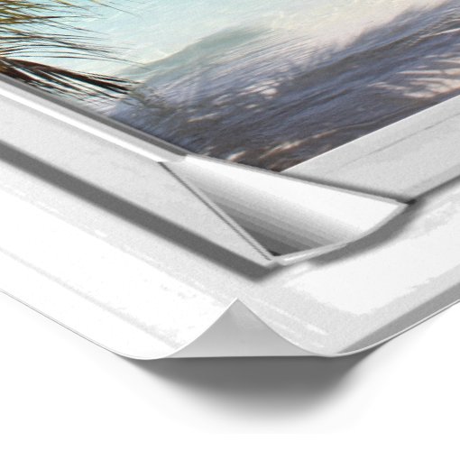 Beach View Artificial Window With Blinds Poster | Zazzle