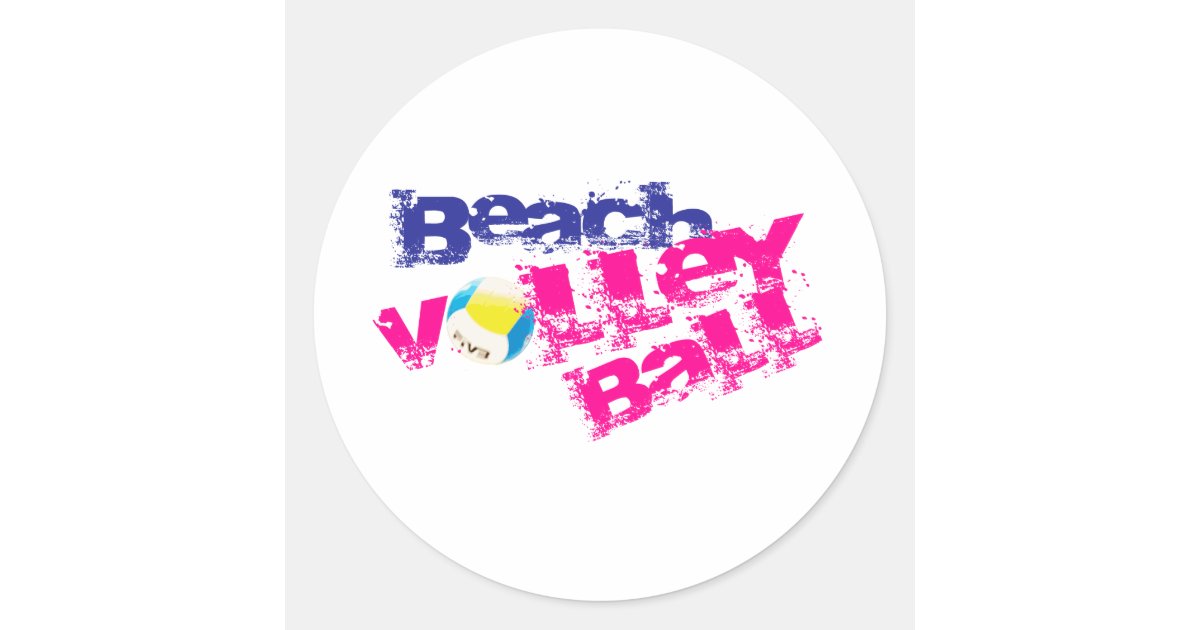 Beach Volleyball Classic Round Sticker | Zazzle