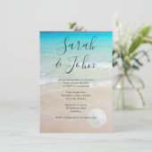 Beach Vows Modern Casual Sand Dollar Invitation | Zazzle