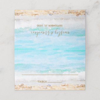 Beach Watercolor Place Card | Zazzle