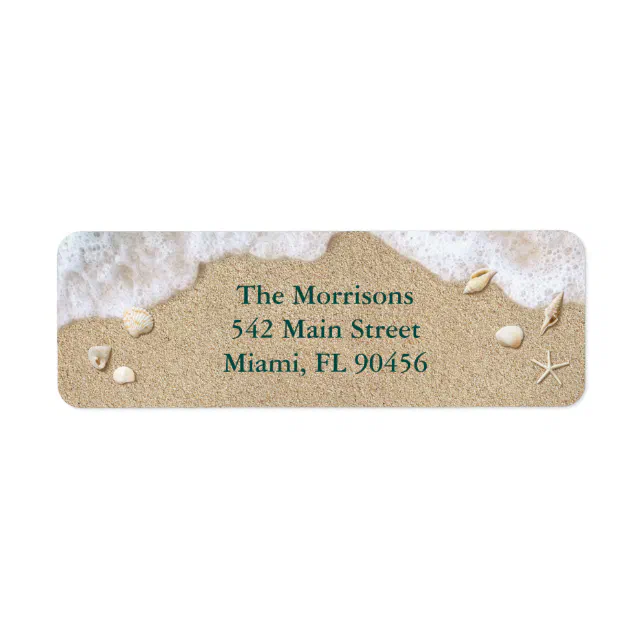Beach Waves Return Address Labels | Zazzle