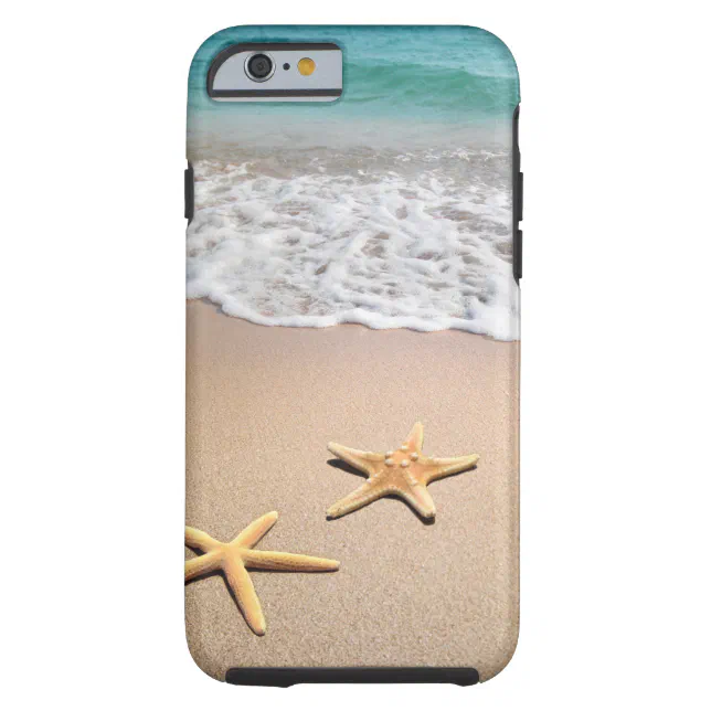 Beach waves, sand and star fish iphone 6 case | Zazzle