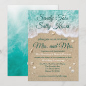 Beach Waves Sandy Toes Salty Kisses Mrs & Mrs Invitation | Zazzle