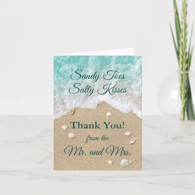 Beach Waves Sandy Toes Thank You Card | Zazzle