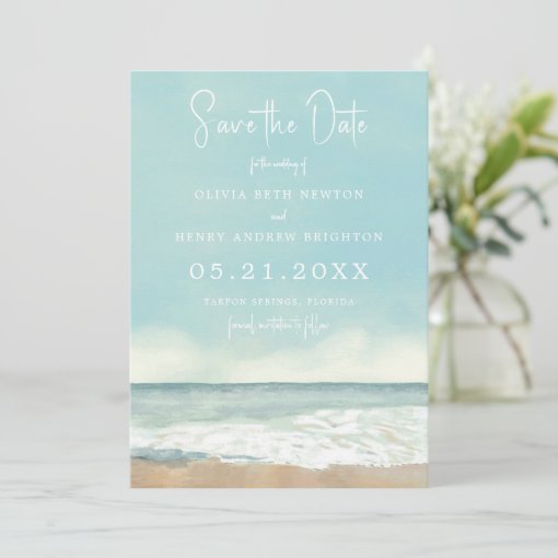 Beach Waves Save the Date | Zazzle