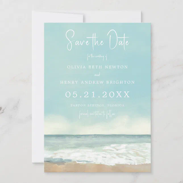 Beach Waves Save the Date | Zazzle