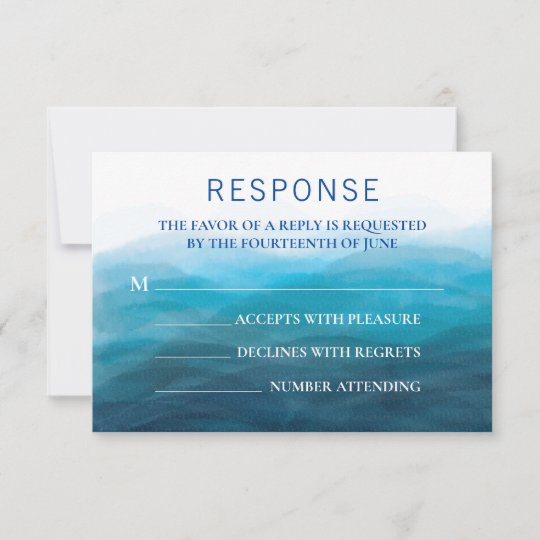Beach Waves Wedding Invitation Response RSVP Card | Zazzle.com