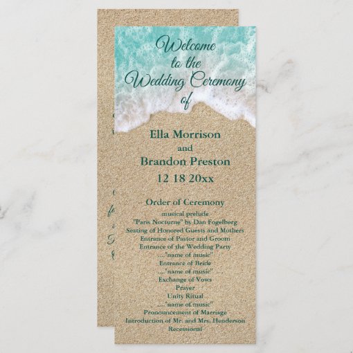Beach Waves Wedding Program | Zazzle