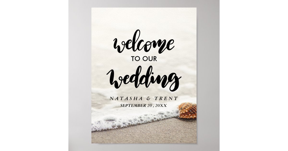 Beach Waves Wedding Welcome Sign | Zazzle