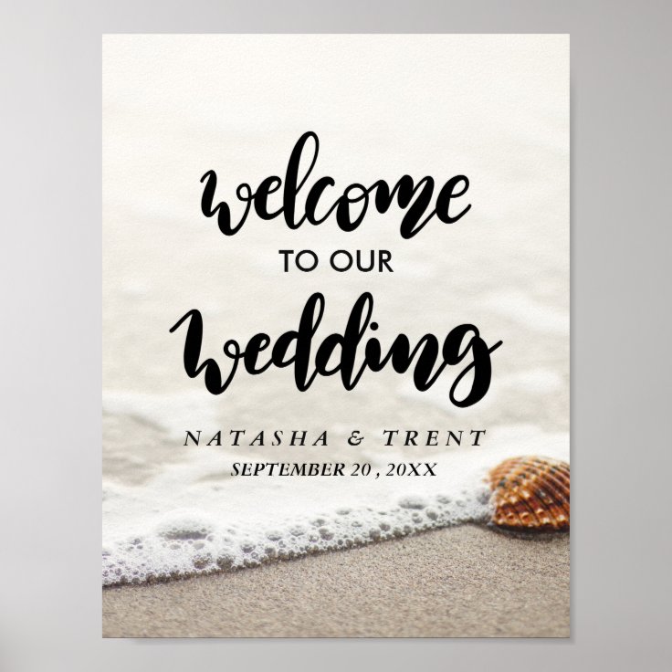 Beach Waves Wedding Welcome Sign | Zazzle