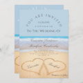 Beach Wedding 2 Hearts in the Sand wedding Invita Invitation | Zazzle