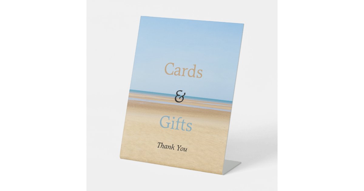 Beach Wedding Cards and Gifts Pedestal Sign | Zazzle