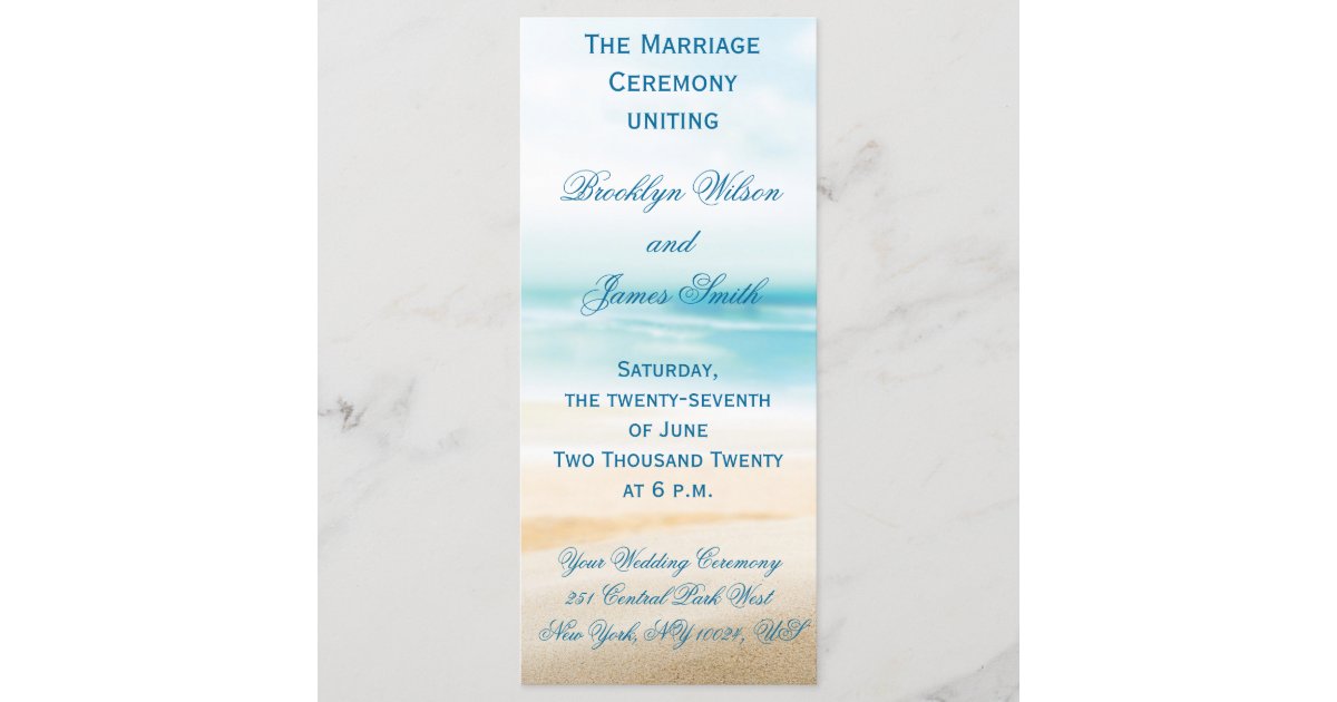 Beach Wedding Ceremony Programs | Zazzle