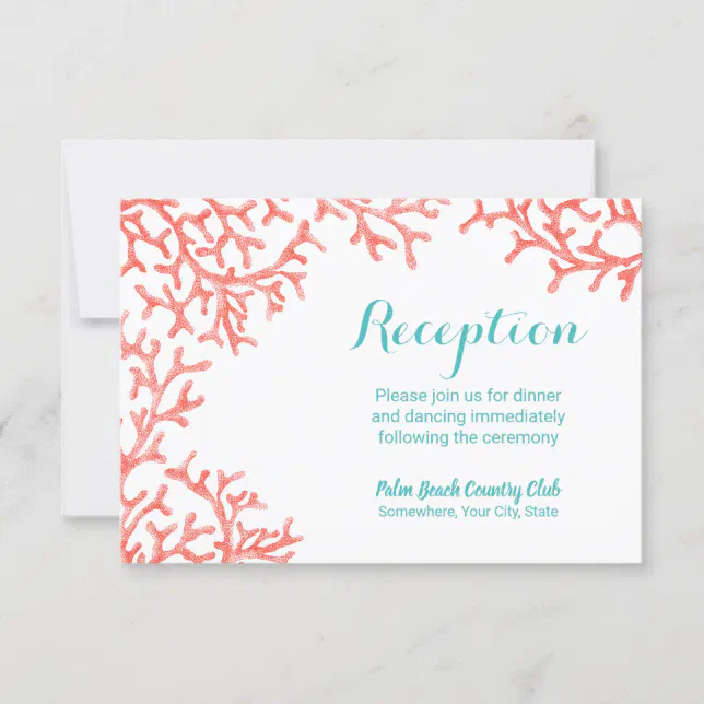 Beach Wedding Coral Reef Reception Invitation | Zazzle