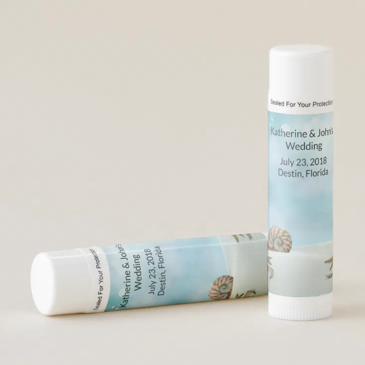 Beach Wedding Favor Lip Balm | Zazzle