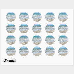 Beach Wedding Hearts in the Sand Elegant Classic Round Sticker | Zazzle