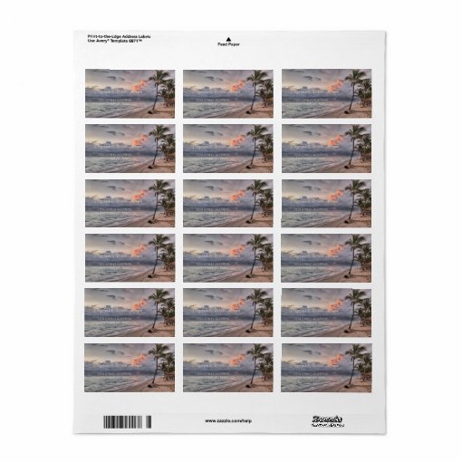 Beach Wedding,Palm Label | Zazzle