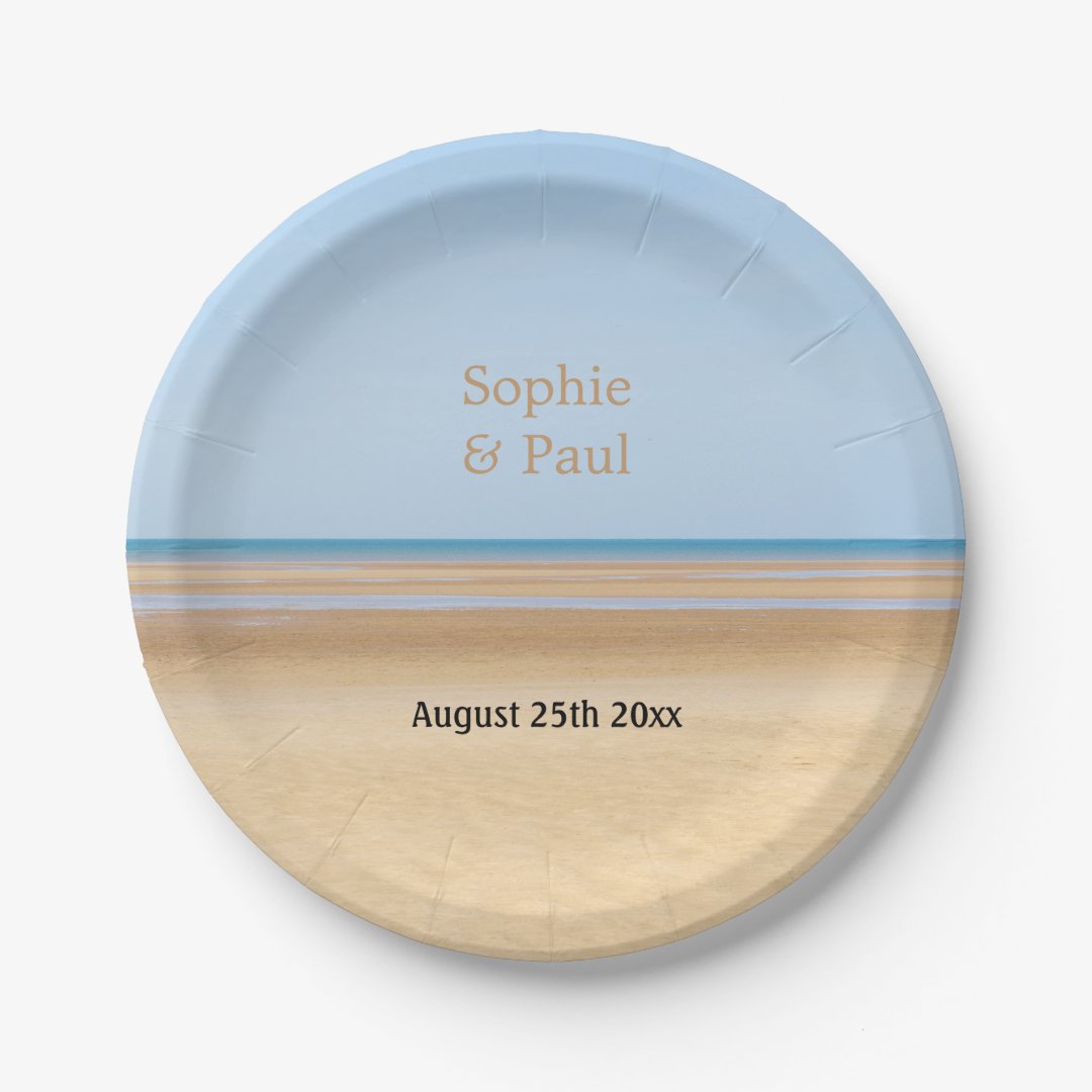 Beach Wedding Paper Plates | Zazzle