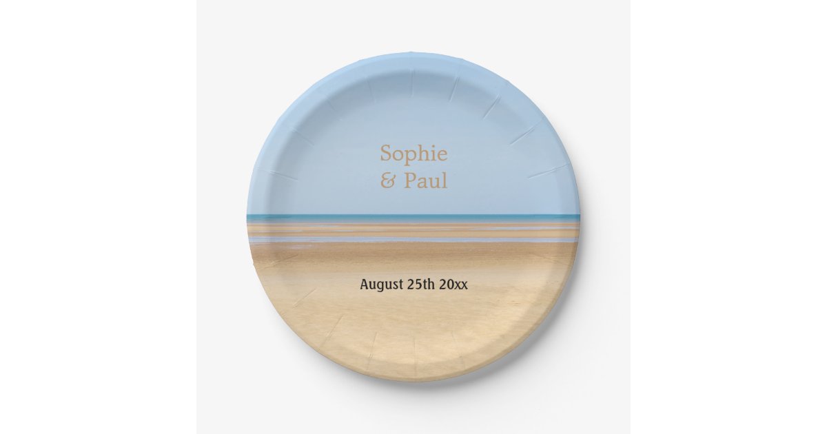 Beach Wedding Paper Plates | Zazzle