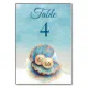Beach Wedding Pearls Shell Elegant Ocean Theme Table Number | Zazzle