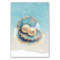 Beach Wedding Pearls Shell Elegant Ocean Theme Table Number | Zazzle