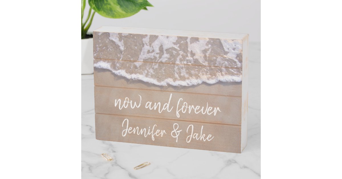 Beach Wedding Personalized Wooden Box Sign | Zazzle