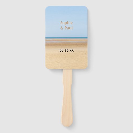 Beach Wedding Program Hand Fan | Zazzle