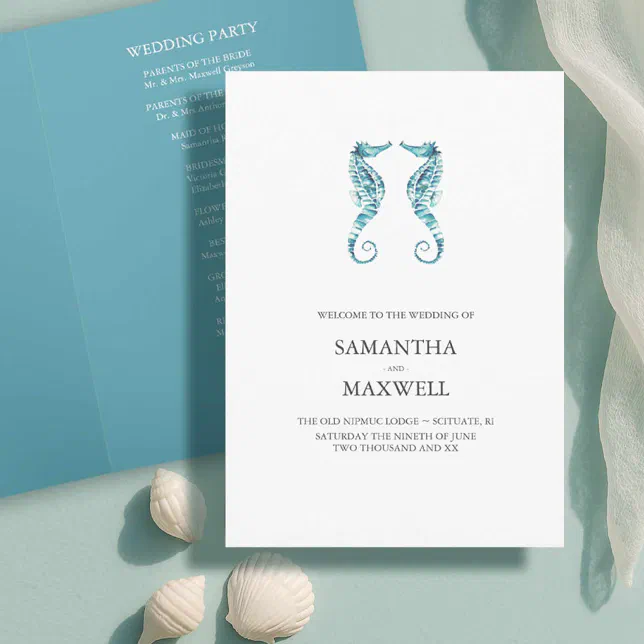 Beach Wedding Program Templates | Zazzle