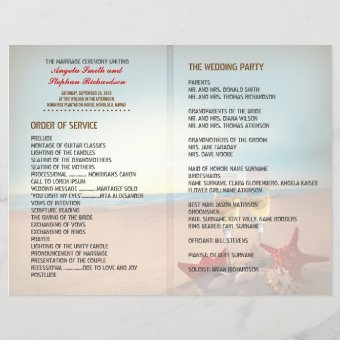 beach wedding programs | Zazzle