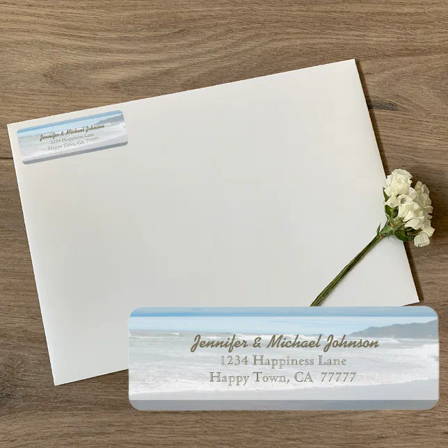 Beach Wedding Return Address Labels | Zazzle