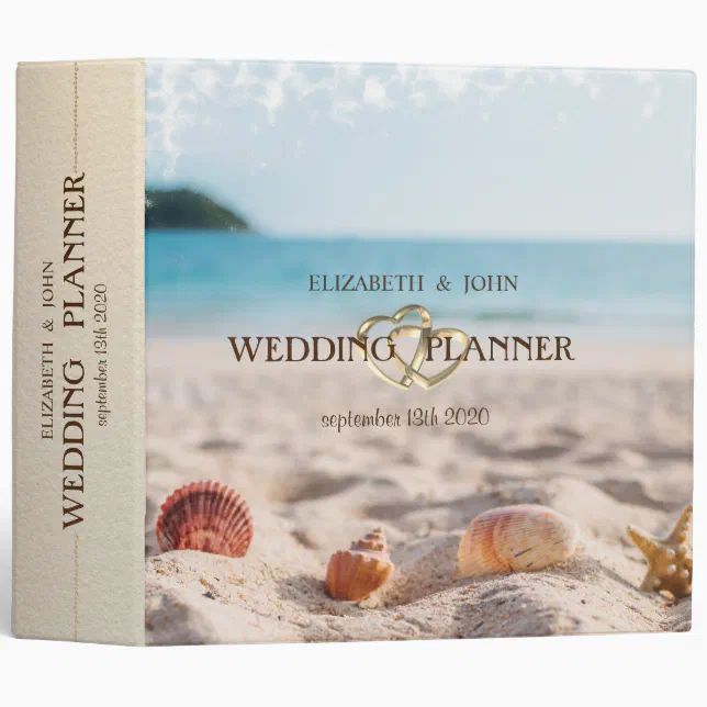 Beach Wedding,Sand, Seashells 3 Ring Binder | Zazzle
