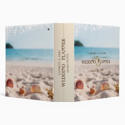 Beach Wedding,Sand, Seashells 3 Ring Binder | Zazzle