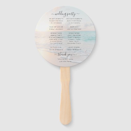 Beach Wedding Seashell Photo Program Fan | Zazzle