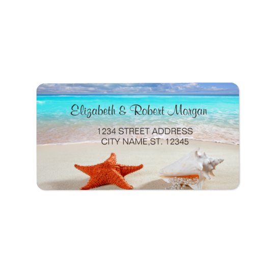 Beach Wedding Seashells Wedding Label | Zazzle.com