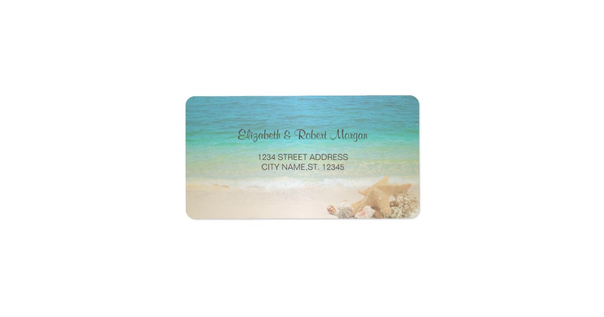 Beach Wedding Seashells Wedding Label | Zazzle