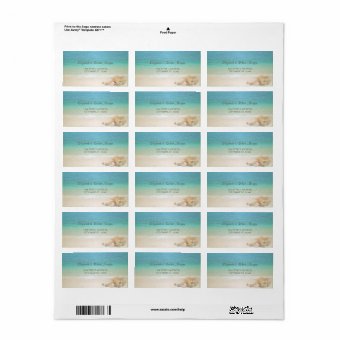Beach Wedding Seashells Wedding Label | Zazzle
