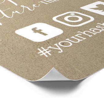 Beach Wedding Social Media Instagram Hashtag Poster | Zazzle