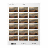 Beach Wedding Sunset Seashell Label | Zazzle