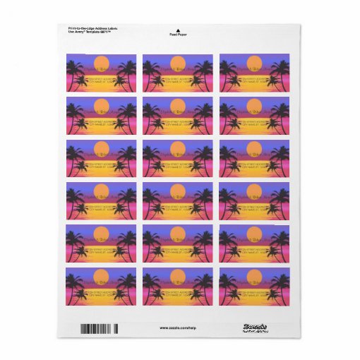 Beach Wedding Sunset Wedding Label | Zazzle