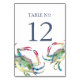 Beach Wedding Table Number Blue Crab | Zazzle