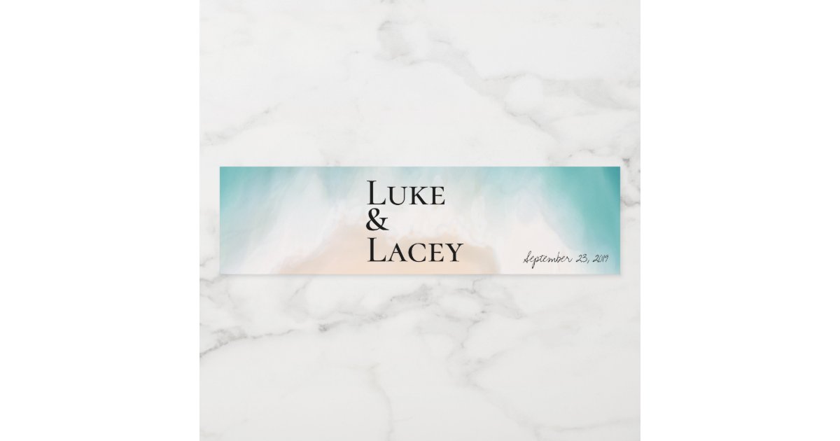 beach wedding watercolor labels | Zazzle