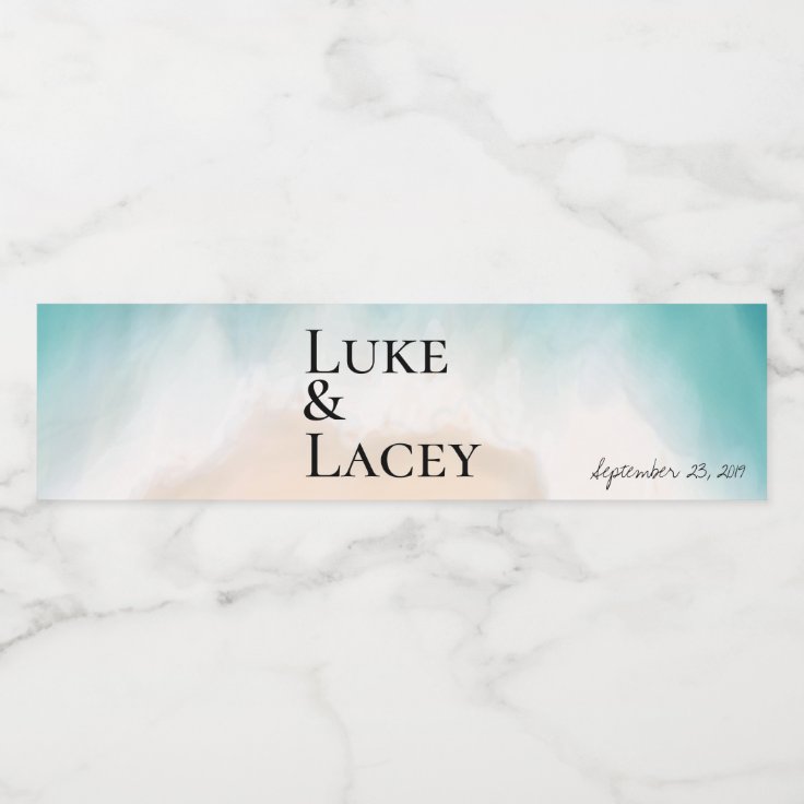 beach wedding watercolor labels | Zazzle