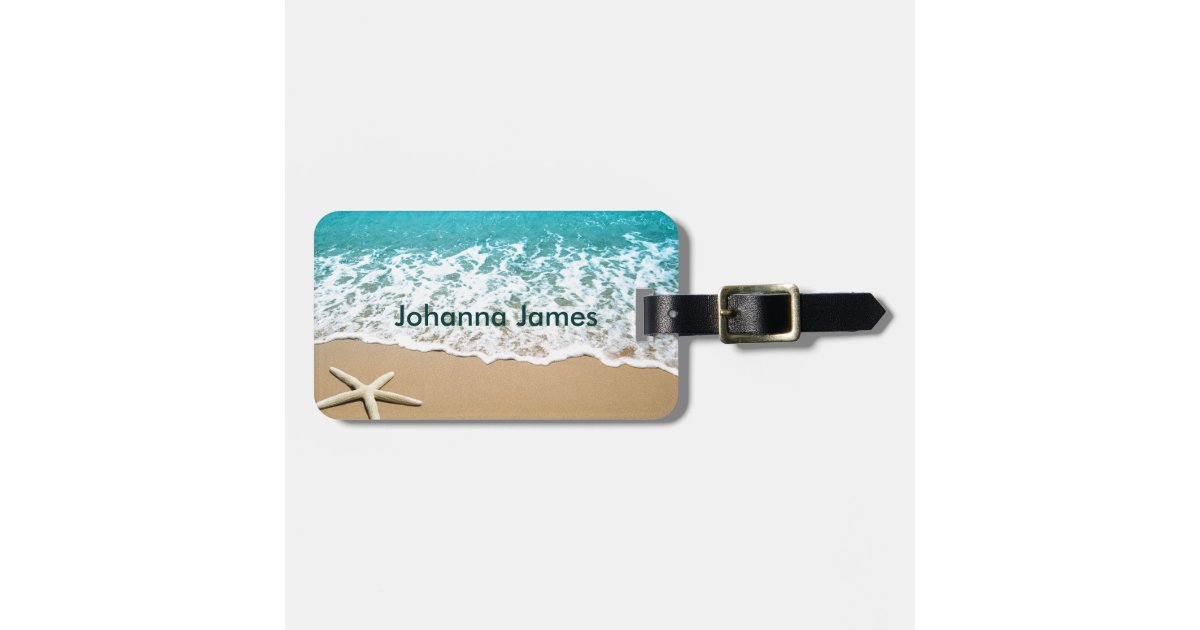 Beach With Starfish on Sand Luggage Tag | Zazzle