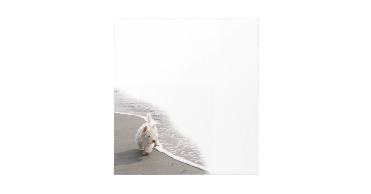 Beachcombing Westie Photo Notepad | Zazzle