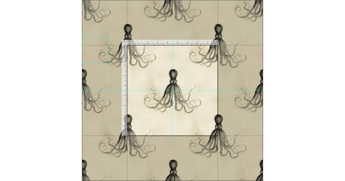 Beached Octopus Fabric | Zazzle